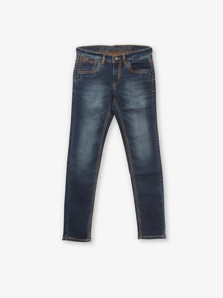 MD SWORD washed dark tonned navy denim jeans-G3-MJE5437