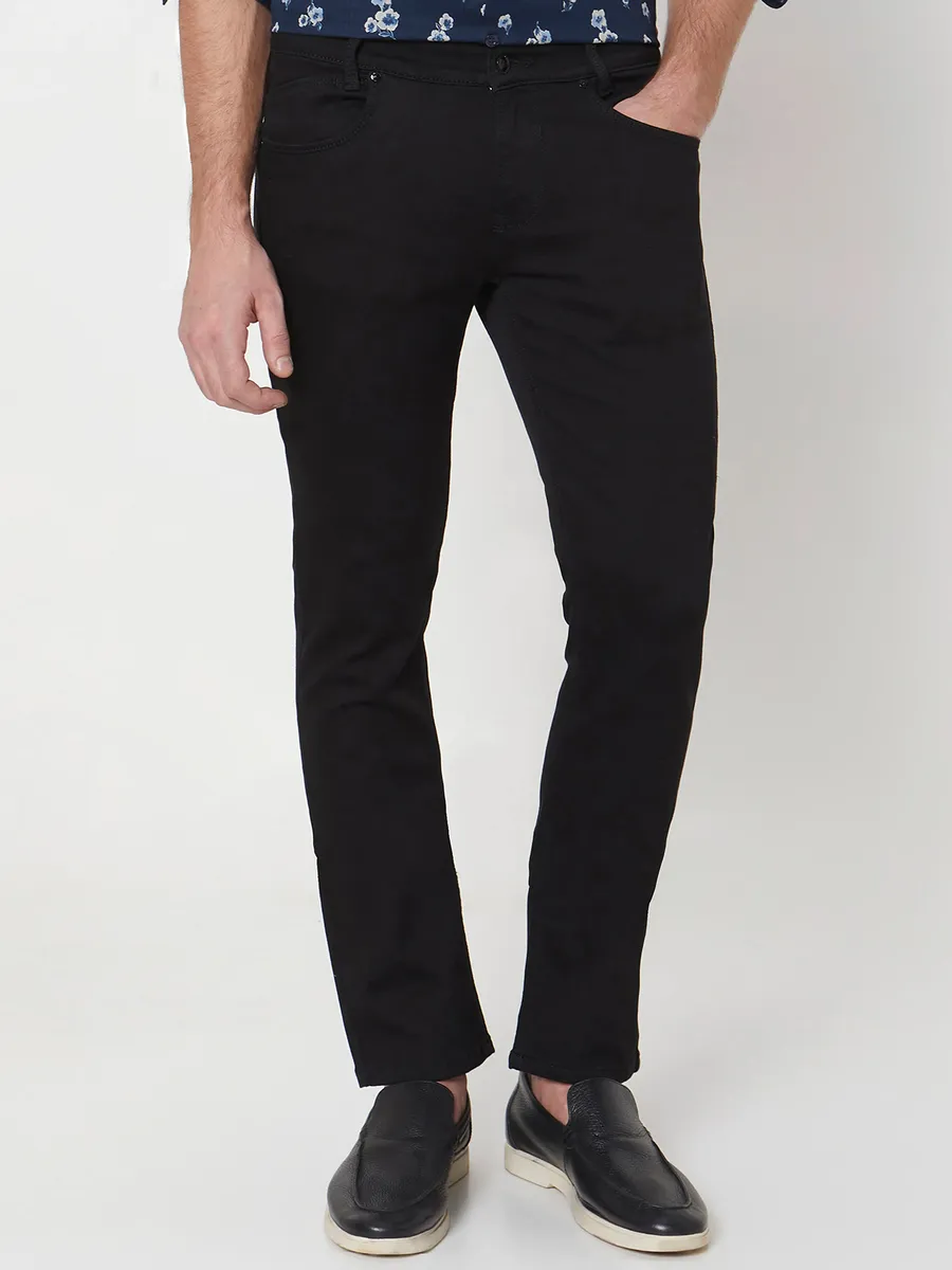 MUFTI dark black solid denim jeans for men-G3-MJE5741 | United States