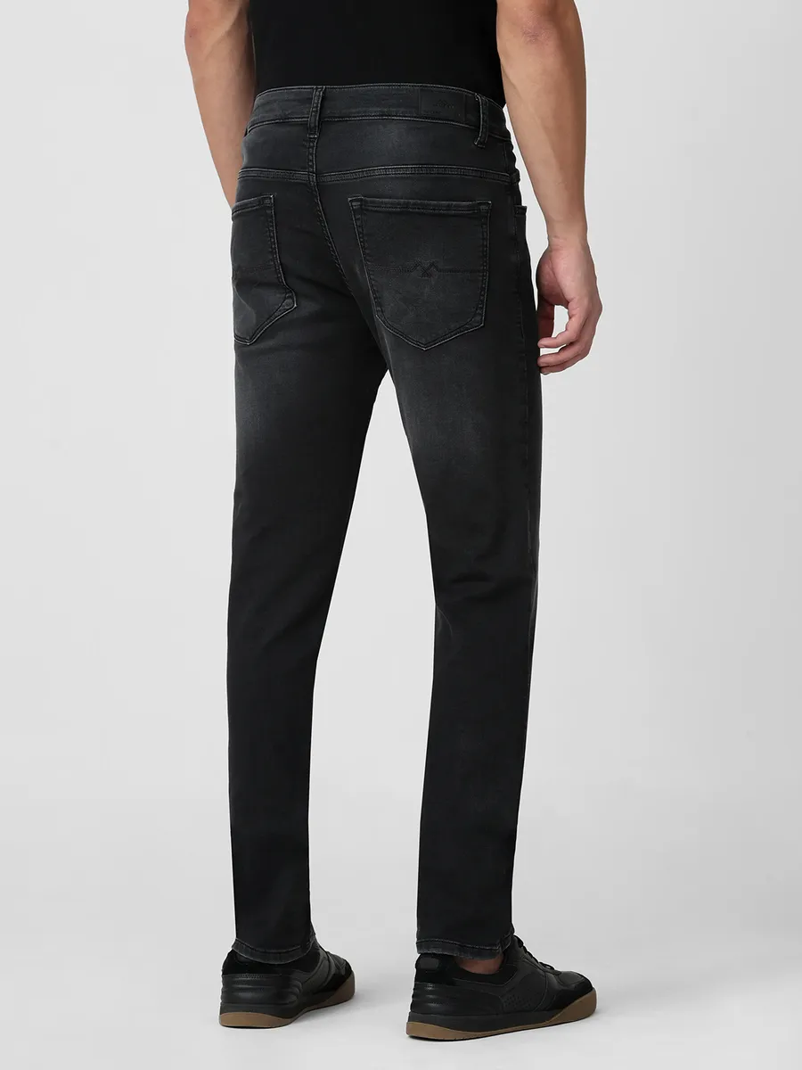 MUFTI solid black slim fit jeans for men-G3-MJE5484 | United States