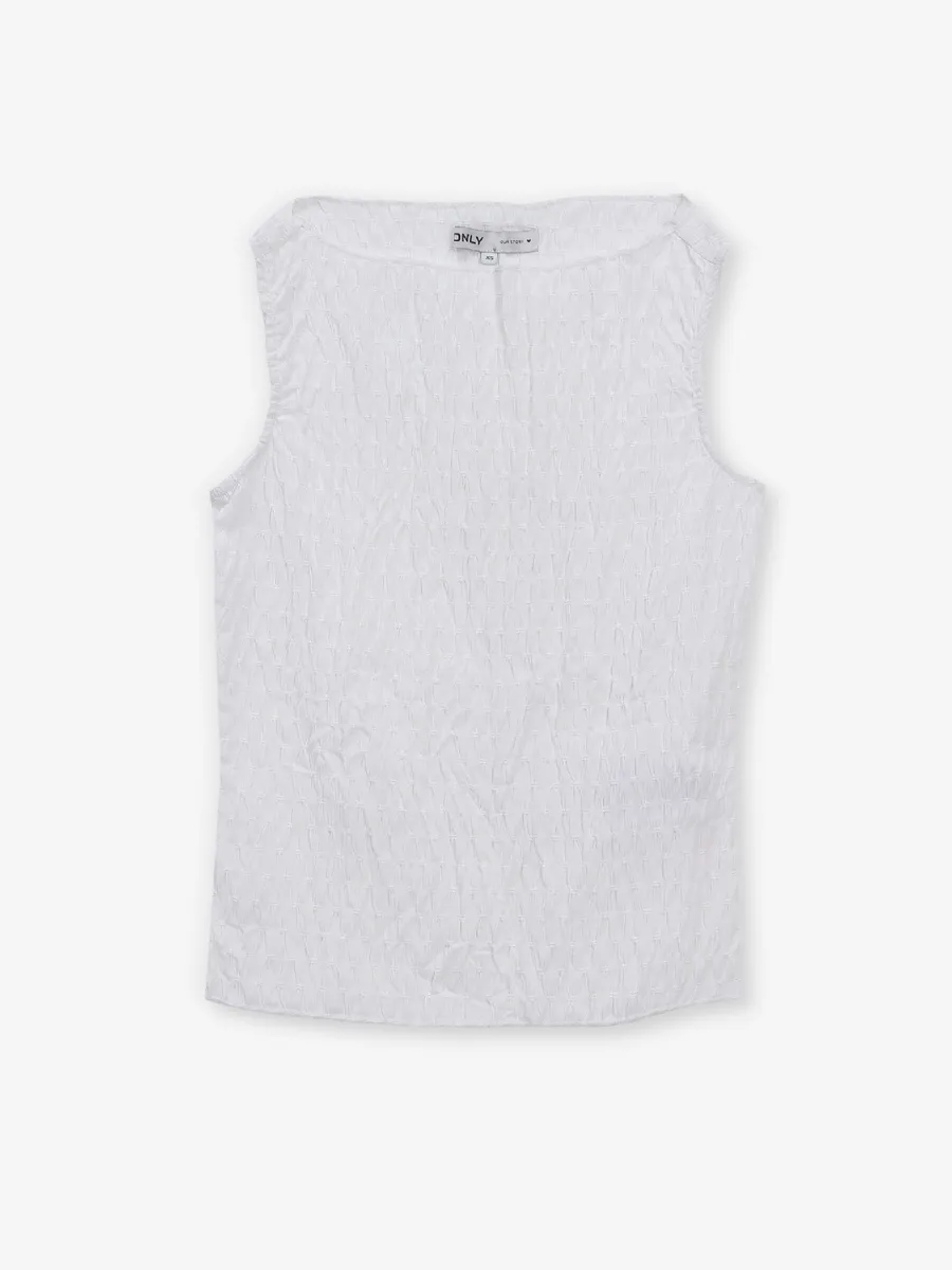 ONLY off-white cotton texture top-G3-WTO5461
