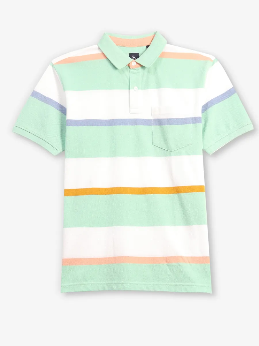 PARX stripe light green polo t-shirt-G3-MTS19266 | United States