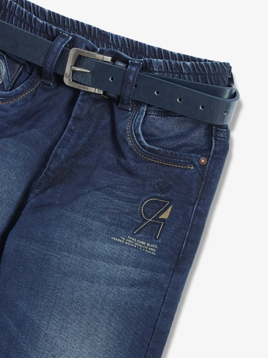 RAGS navy denim washed jeans-G3-BJE01106