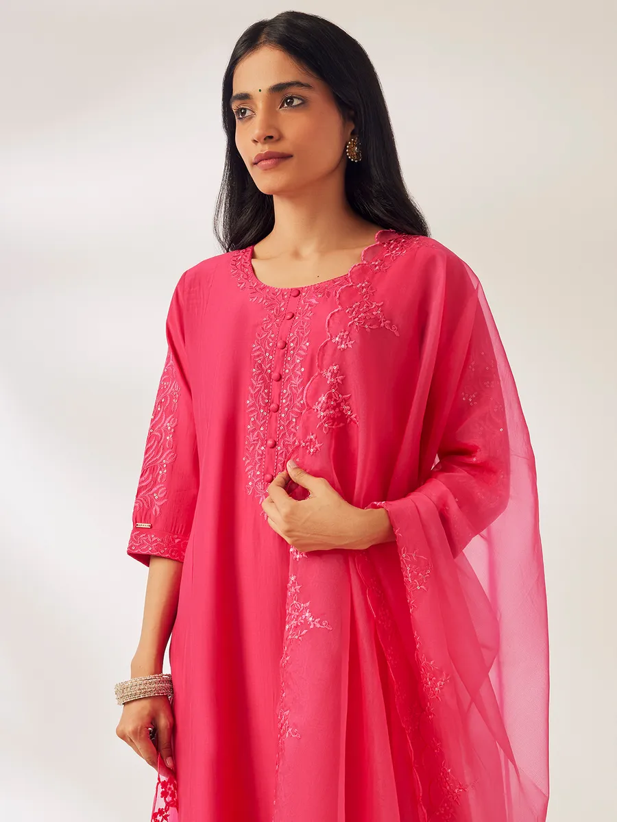 Rani color silk kurti set for festival-G3-WKS80 | United States