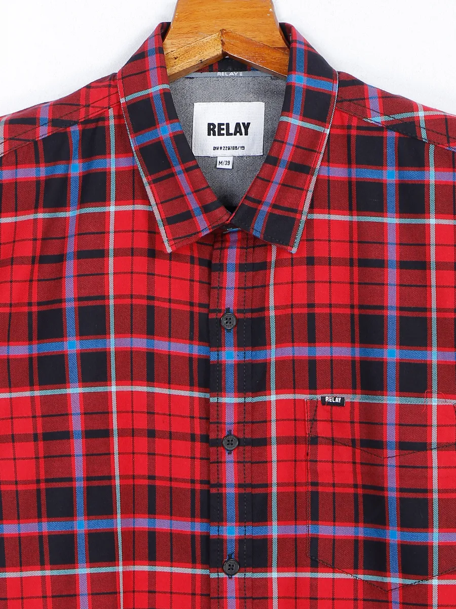 Relay red checks shirt-G3-MCS11189 | United Kingdom