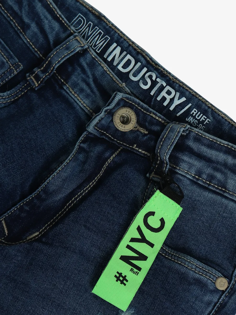 Ruff navy ripped jeans-G3-BJE01034 | United States