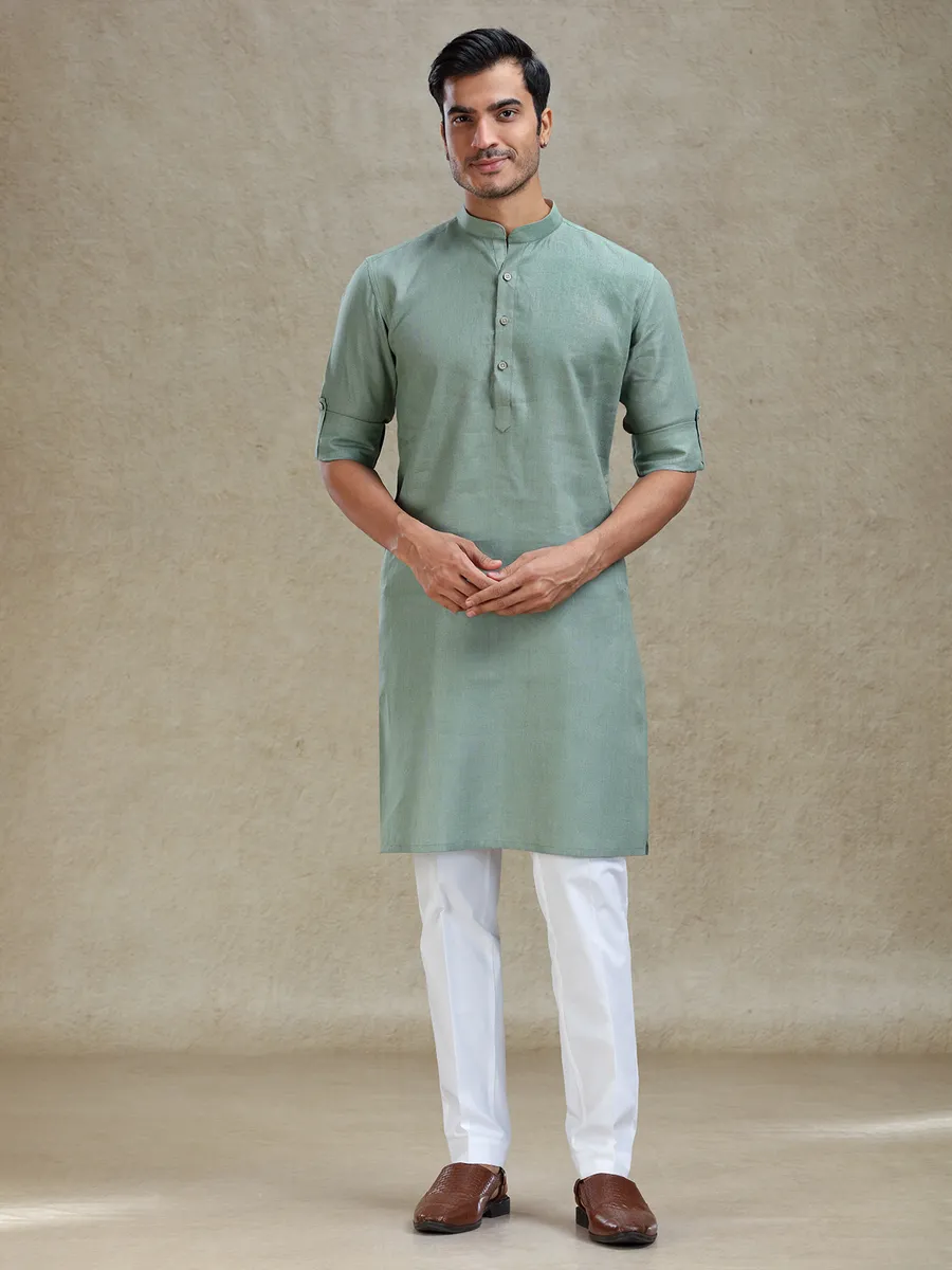 Sage green kurta pajama set for pooja-G3-MKS6322 | United States