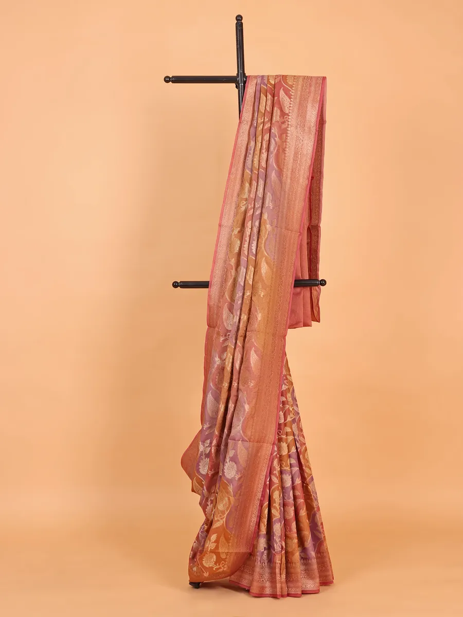 Silk brown saree with zaree work-G3-WSA56944 | Australia