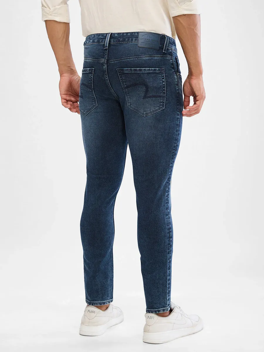 SPYKAR dark blue slim fit washed denim jeans-G3-MJE5406 | United...
