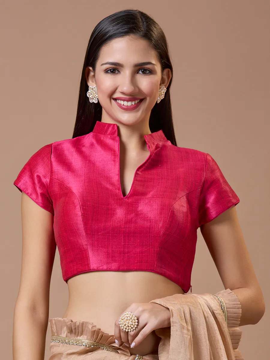 Stunning pink silk readymade blouse-G3-RB2195 | United States