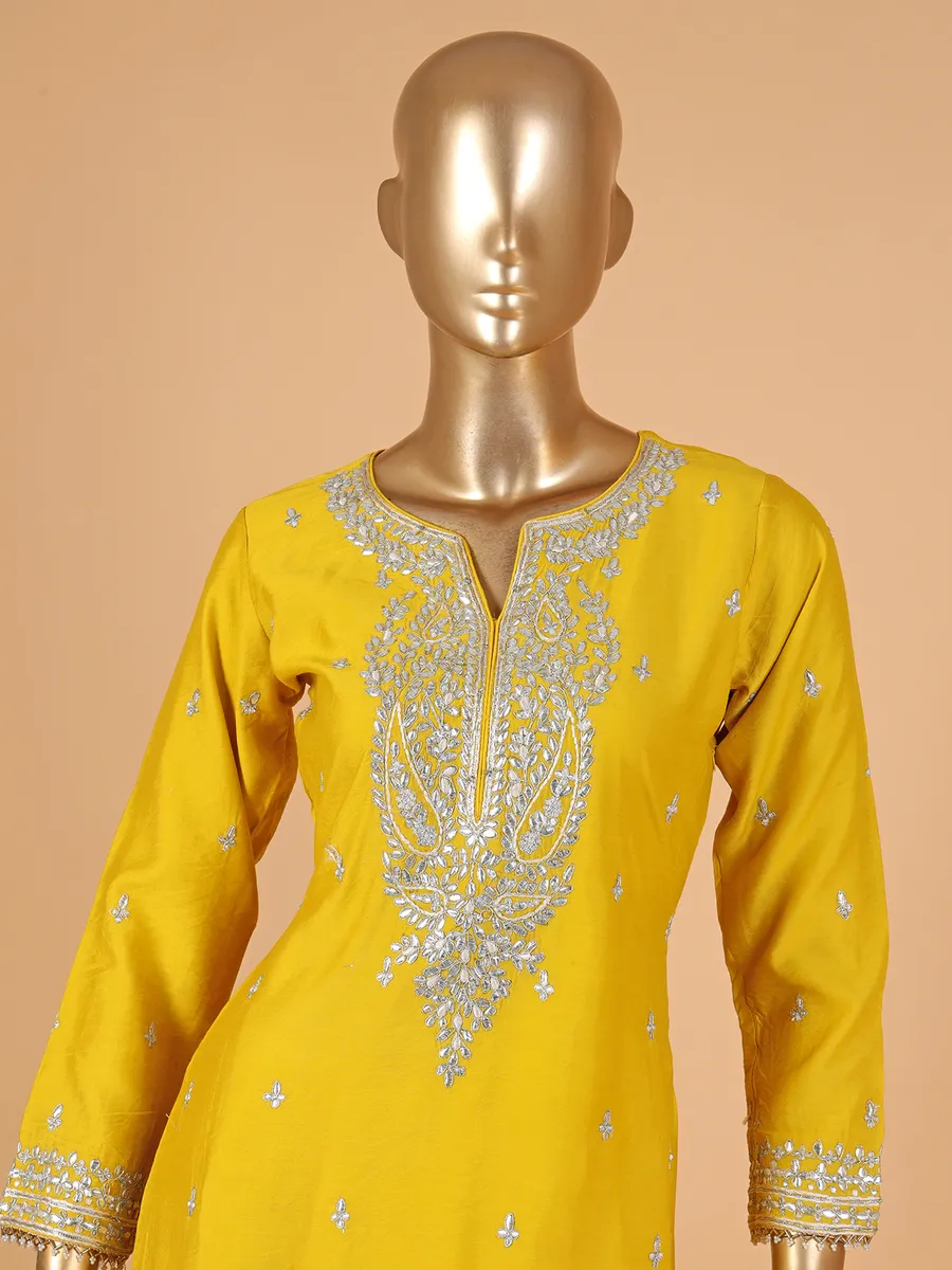 Stunning yellow silk sharara suit-G3-WSS41053