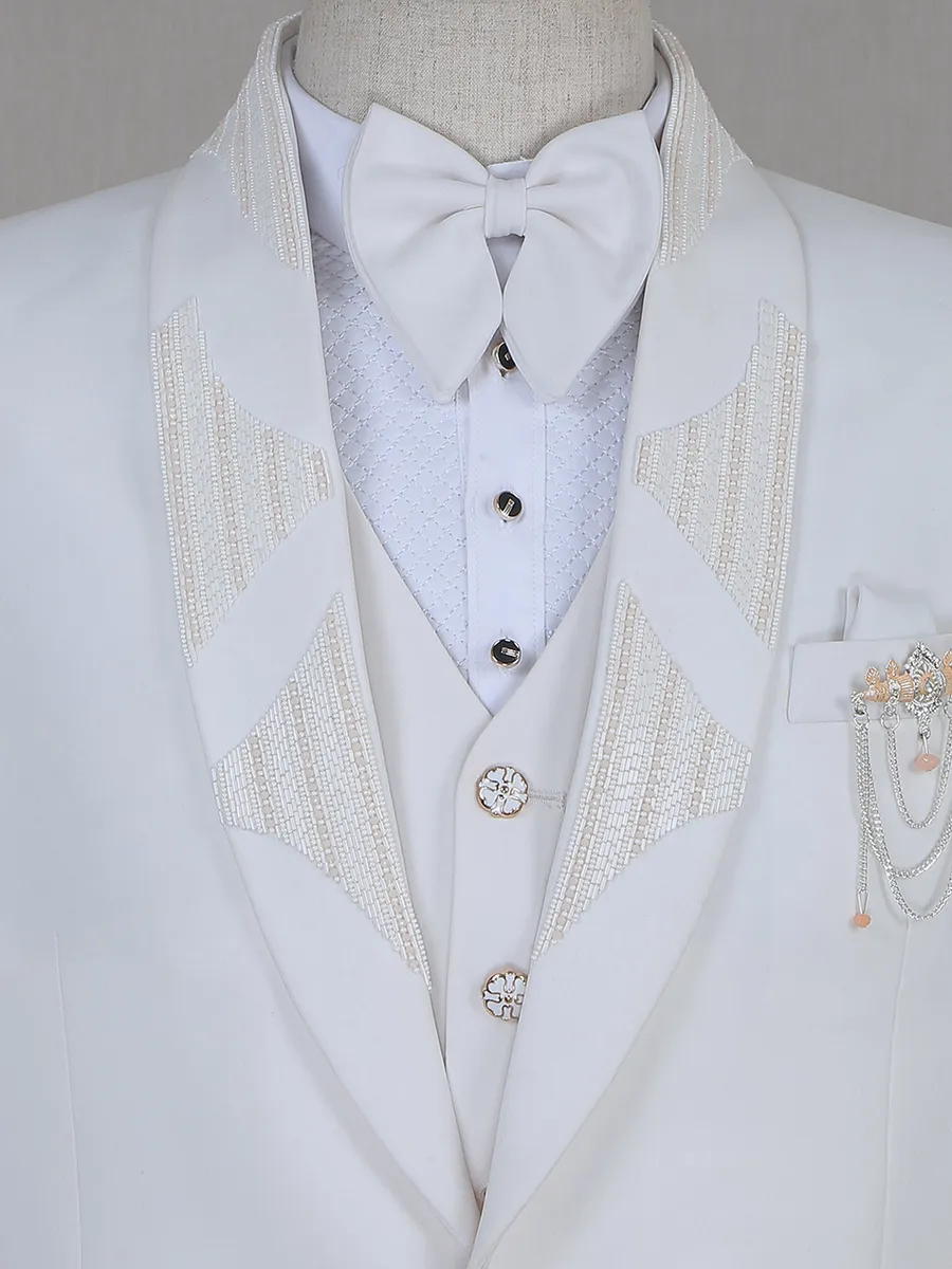 Terry rayon white coat suit-G3-MCO1264 | United States