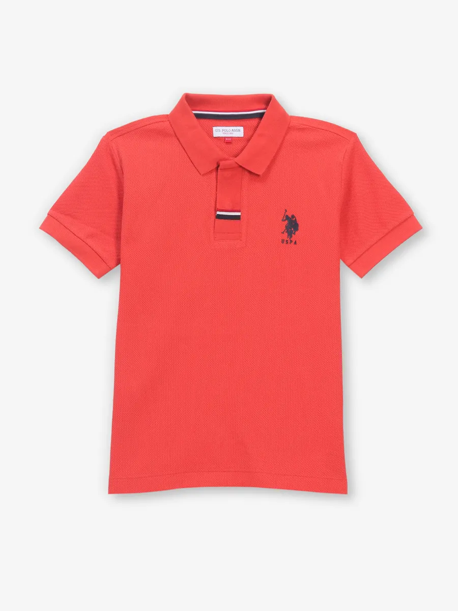 US POLO ASSN plain red polo t-shirt-G3-BTS5335
