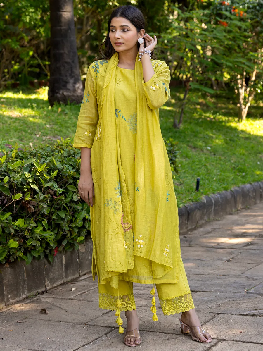 Yellow cotton silk salwar suit for women-G3-WSS42456 | United States