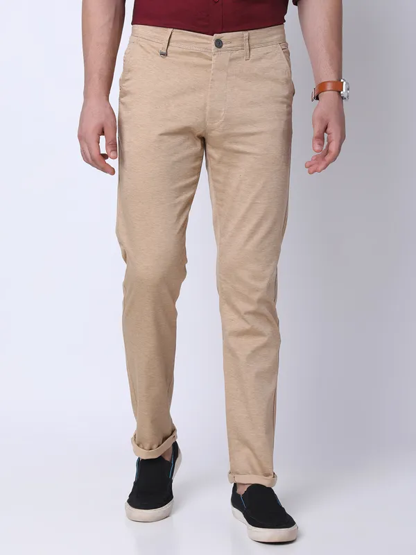 Shop Oxemberg Men Slim Fit Prints Casual Trouser...