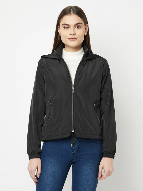 Women Black Front Open Jackets
