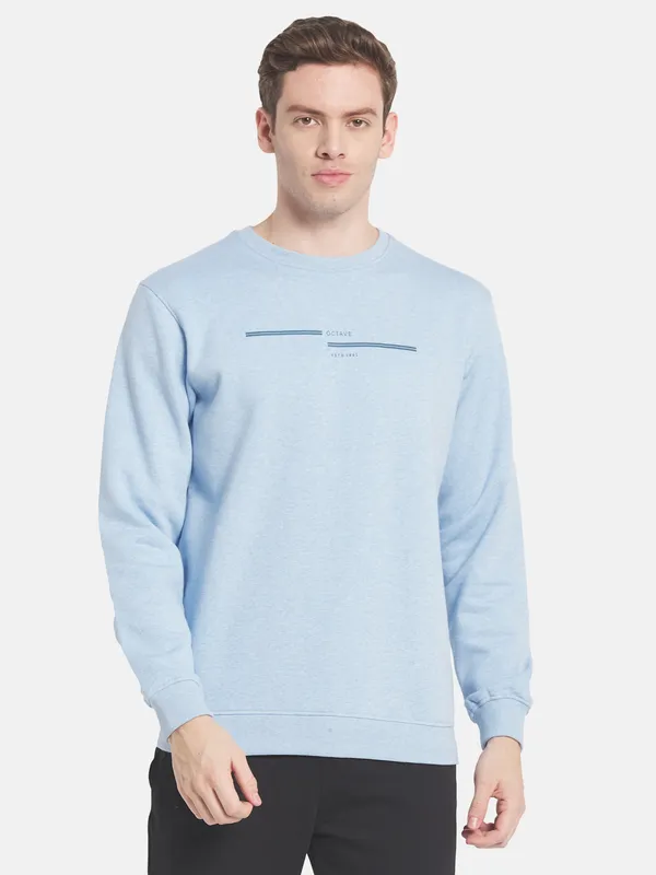Men Blue Printed Sweatshirt
