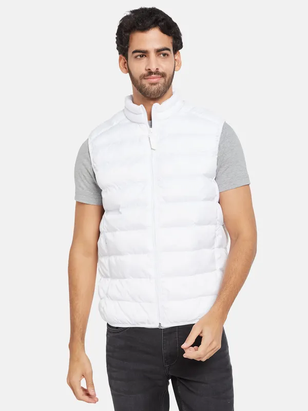 METTLE Men White Woven Jacket