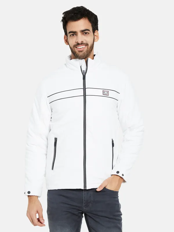 METTLE Men White Sporty Jacket