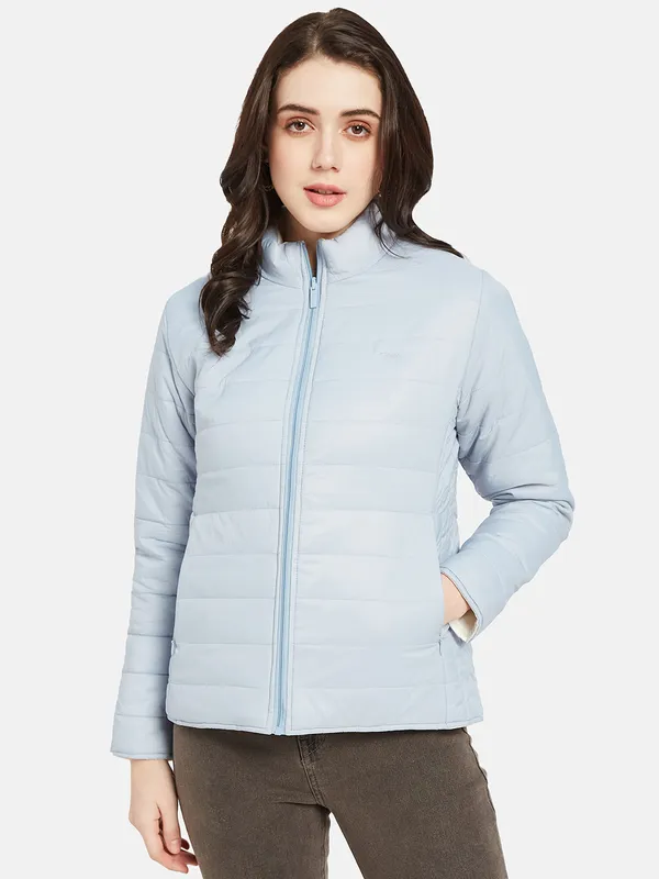 METTLE Women Blue Puffer Jacket
