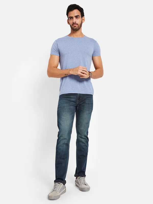 Octave Men Light Fade Clean Look Stretchable Cotton Jeans