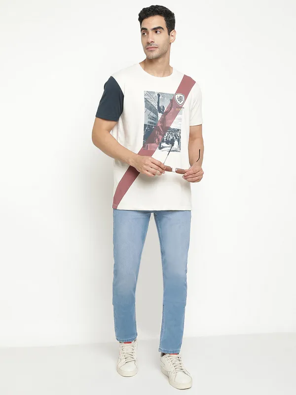 Octave Graphic Printed Cotton T-Shirt