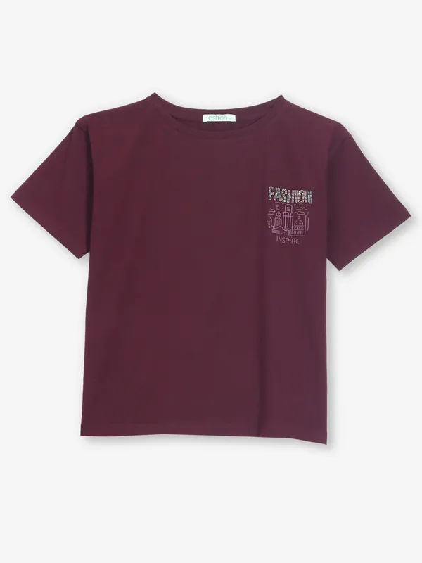 ASTRON wine printed cotton t-shirt-G3-WTO5223 | United States