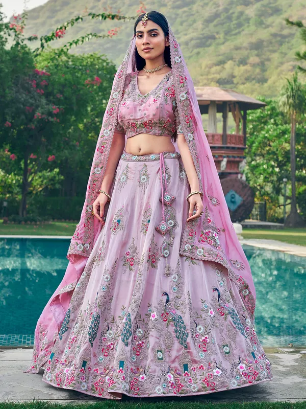 Beautiful light pink lehenga choli-G3-WLC14724