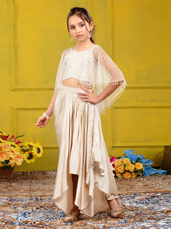 Beige jacket style designer festive suit-G3-GSS3566 | Singapore