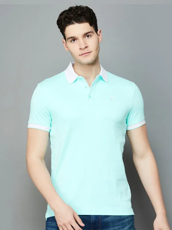 BEING HUMAN mint green plain t-shirt-G3-MTS18097 | United States