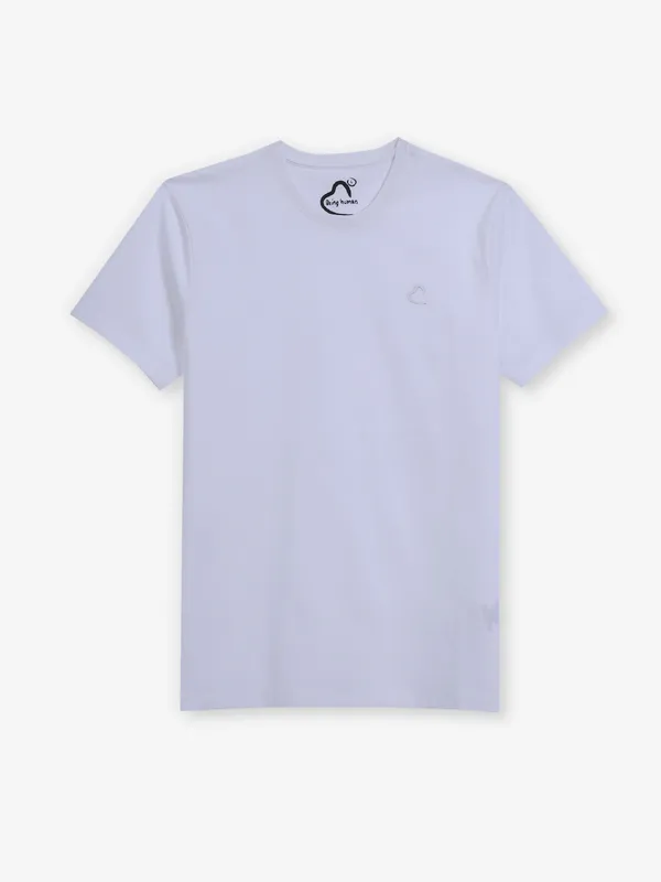 BEING HUMAN plain white cotton t-shirt for men-G3-MTS20666