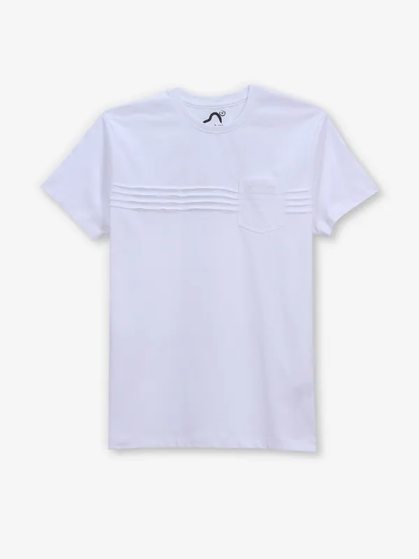 BEING HUMAN slim fit cotton white shirt-G3-MTS20107