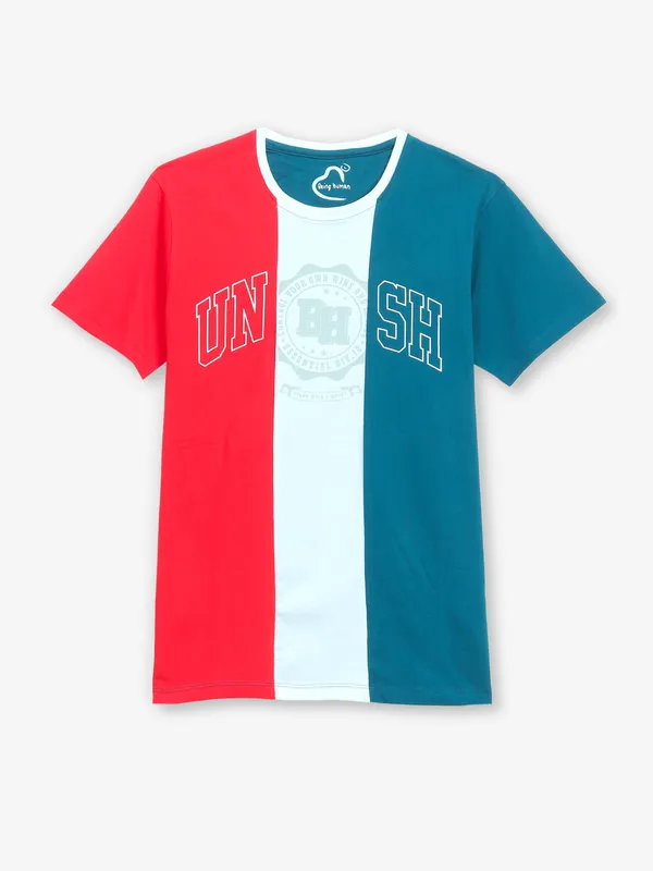 BEING HUMAN white color block t-shirt-G3-MTS19195 | United States