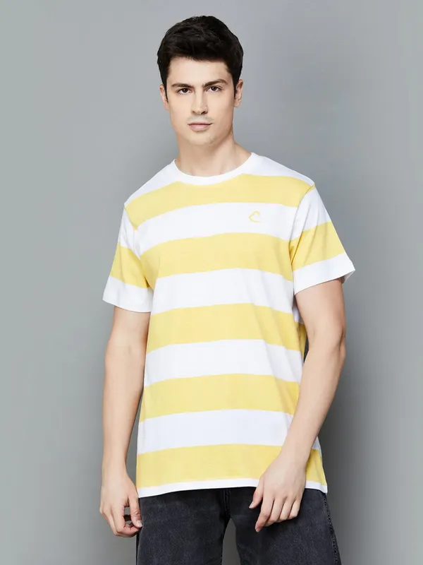Being Human yellow and white stripe t-shirt-G3-MTS17753 | United...