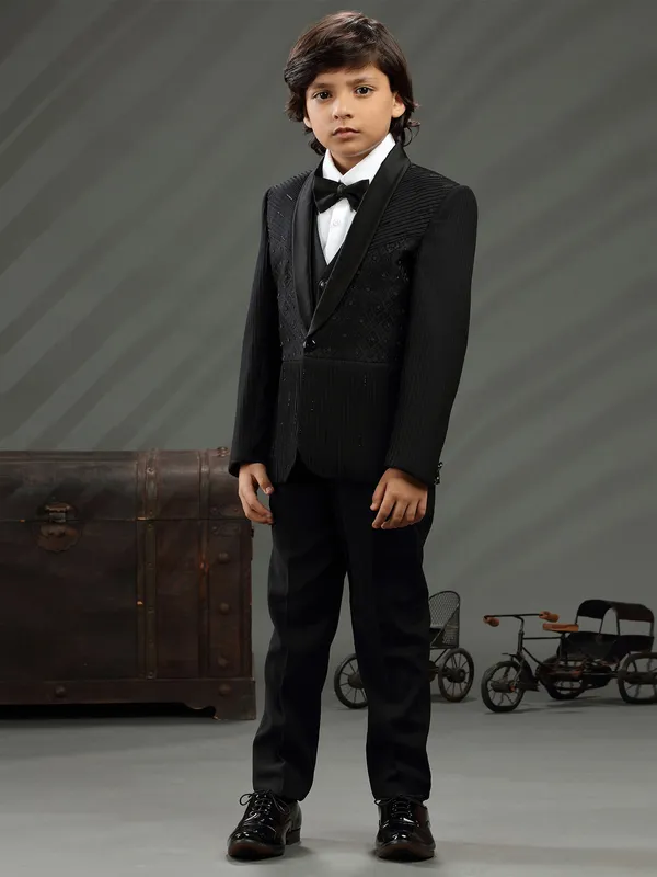 Black boys coat suit for reception look-G3-BCO51320 | United States