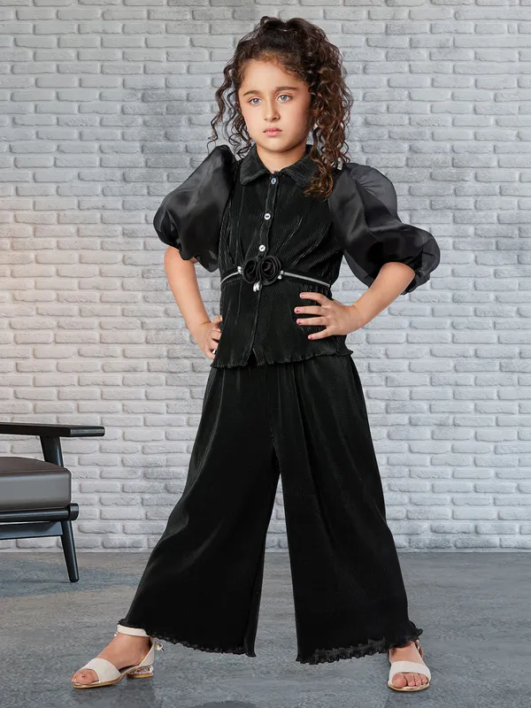 Black lycra party wear co ord set-G3-GCC31 | United States