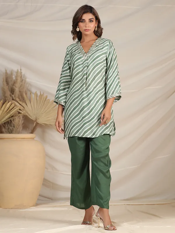 Classy green printed cotton co-ord set-G3-WCS15438 | United States