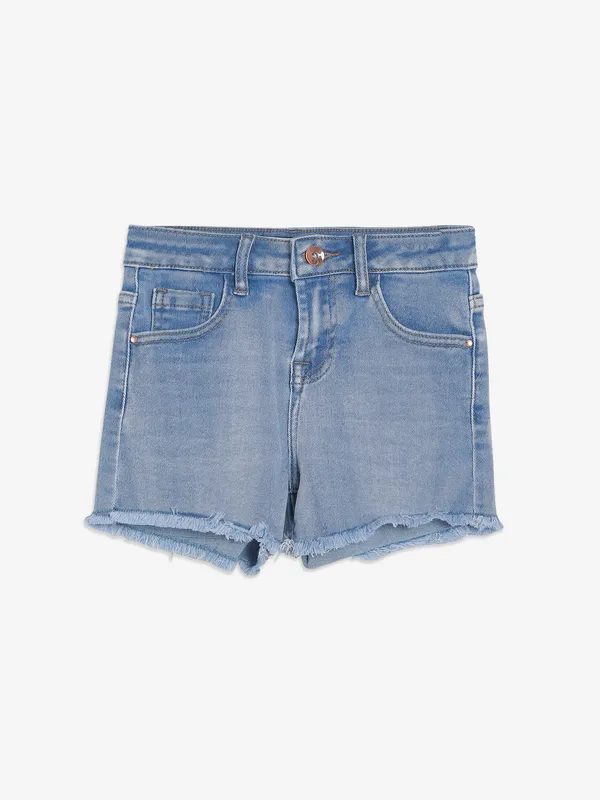DEAL light blue washed denim shorts-G3-GHP0396 | United States
