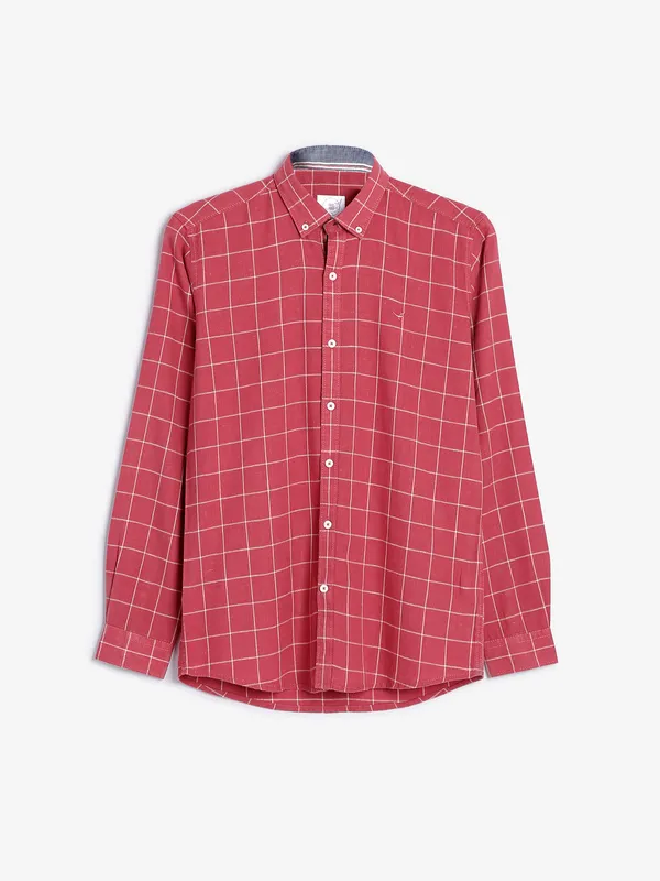 Frio red cotton checks shirt-G3-MCS12411 | United States