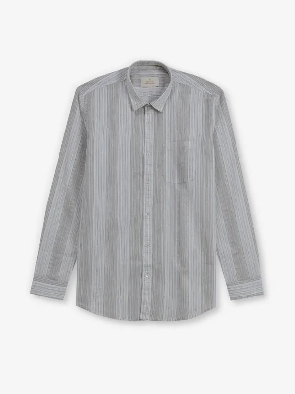 GIANTI grey stripe cotton shirt-G3-MCS15407