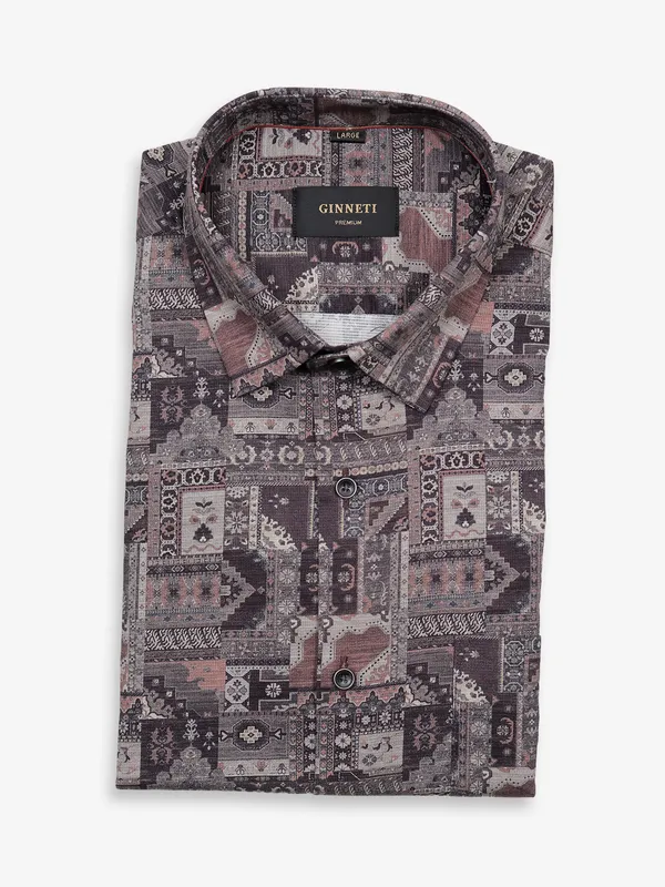 GINNETI cotton brown shirt-G3-MPS13539 | United States