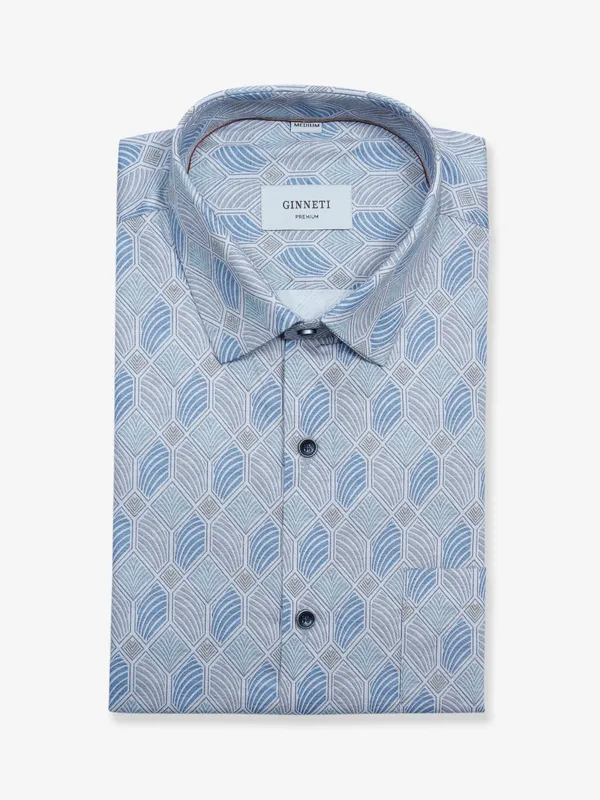 Ginneti light blue printed shirt-G3-MPS12861 | United States