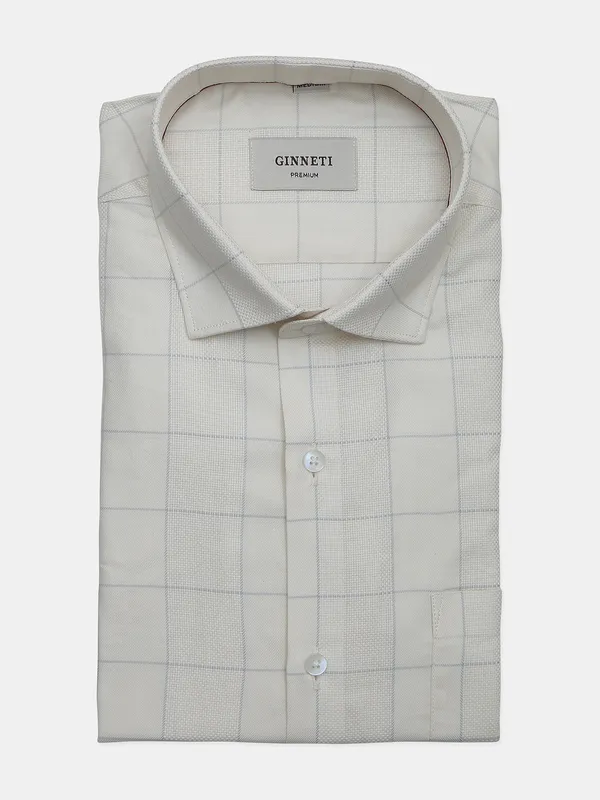 Ginneti party wear cream cotton shirt for men-G3-MPS10452