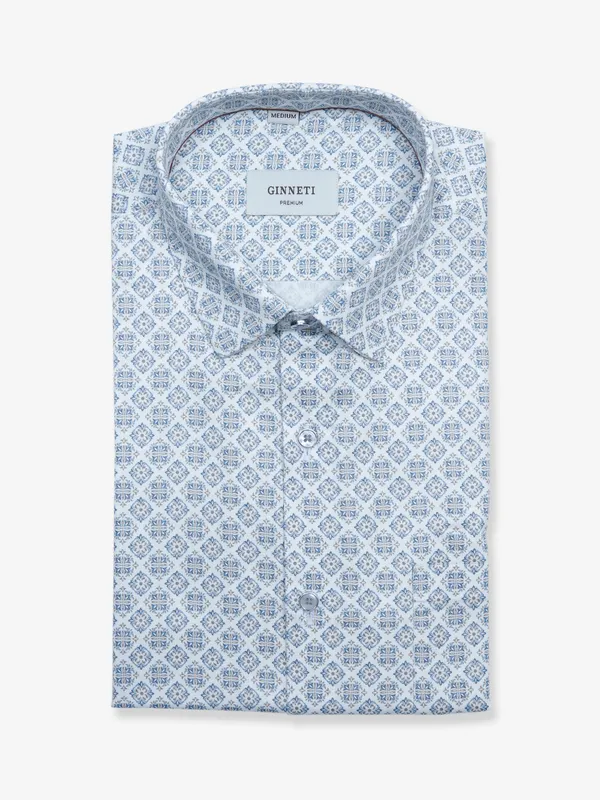 Ginneti printed white cotton shirt-G3-MPS12858 | United States