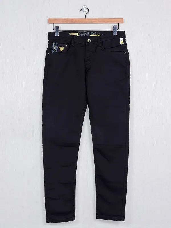 GS78 black solid mens denim jeans-G3-MJE3717 | United States