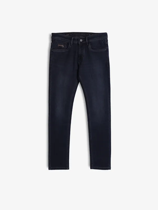 KOZZAK dark navy washed denim super skinny fit jeans-G3-MJE5079