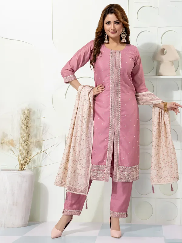 Latest pink straight cut salwar suit-G3-WSS42308 | United States