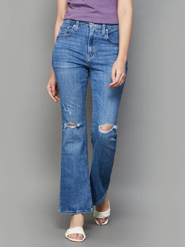 LEVIS blue ripped boot cut jeans-G3-WJJ0928