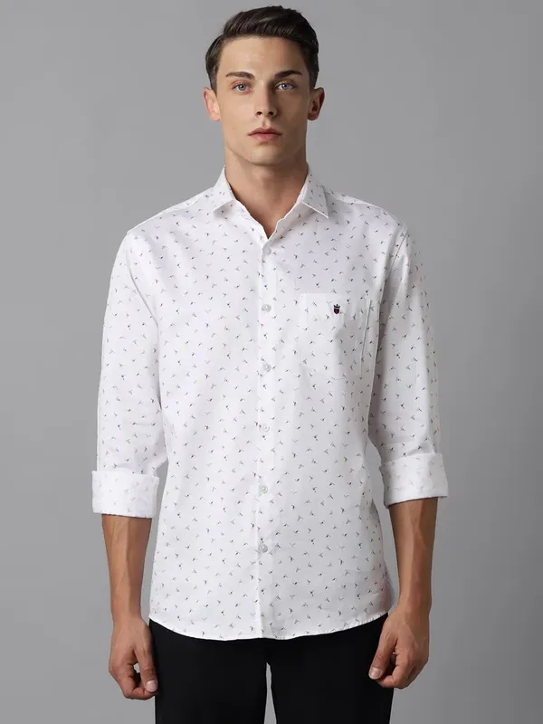LP white printed cotton casual shirt-G3-MCS13856 | United States