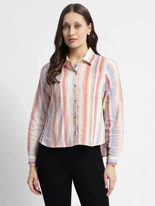 MADAME multi color stripe shirt-G3-WTO4950 | United States
