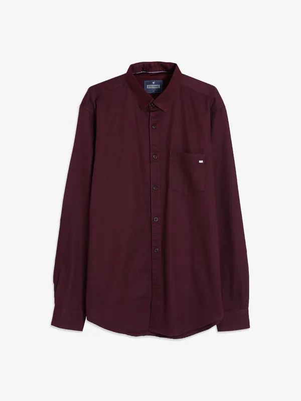 Pioneer cotton wine plain shirt-G3-MCS12557 | United States